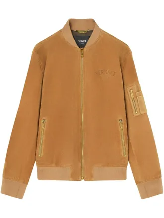 Versace veste bomber en daim - Marron