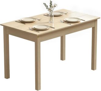 HOMCOM Table de salle &agrave; manger HOMCOM design moderne bicolore avec grand plateau 4-6 personnes en bois dim. 119L x 70l x 75H cm - en bois