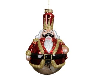 Kaemingk Christbaumschmuck Glas 15cm - Nussknacker Figur zum Aufh&auml;ngen - Weihnachtsbaum Anh&auml;nger f&uuml;r Weihnachten - Christbaumanh&auml;nger & Weihnachtsbaumschmuck -