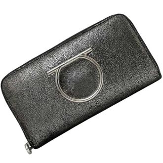 Ferragamo Portefeuille en cuir Pre-owned - Femme - Pre-owned - Gris - Taille: ONE Size