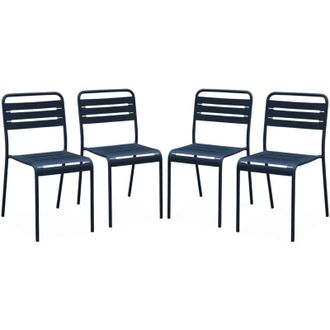 Sweeek 4er-Set Gartenst&uuml;hle aus Stahl