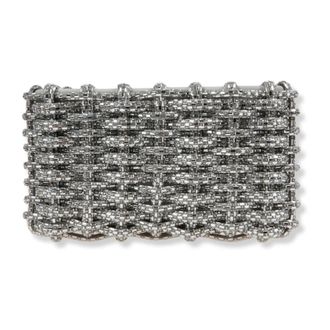 SIMKHAI Morgan Woven Rhinestone Clutch - - Bags - Damen - Grau - ONE SIZE