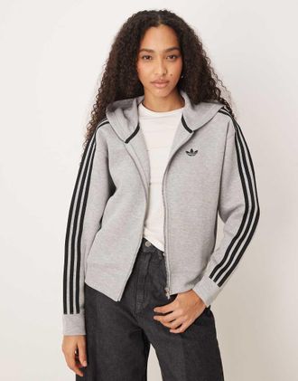 adidas Originals Spacer - Sweat &agrave; capuche zipp&eacute; - Gris