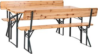Dema Bierzeltgarnitur Wasen 167x70cm aus Nadelholz mit R&uuml;ckenlehne