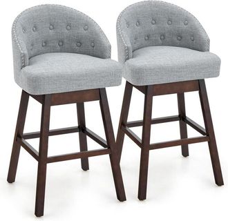 Costway Costway - Barhocker 2er Set, Barstuhl 360° drehbar, Küchenhocker mit Lehne und Fußstütze, Sitzhöhe 78cm, Stuhl modern, ideal für Bar, Restaurants