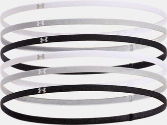 Under Armour Mini Elastic 6er-Pack Stirnbänder für Damen Schwarz / Mod Grau EINHEITSGRÖSSE