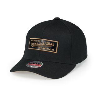 Mitchell & Ness Leather Logo Classic Red Snapback Cap - Box Logo, 100% Polyester, verstellbar, Herren, Frauen, Kinder, Unisex, Frühling, Sommer, Herbst, Winter