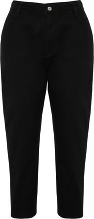 Trendyol Trendyol Curve Womens Schwarz High Waist Mom Fit Tbbss23Cj00038 Plus Size Jeans, Black, One