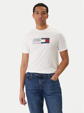 Tommy Hilfiger T-Shirt Brand Love Box MW0MW42366 Wei&szlig; Regular Fit