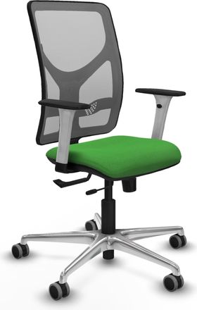 Piqueras y Crespo Ergonomischer Stuhl mit hoher R&uuml;ckenlehne, mit wei&szlig;en und schwarzen Armlehnen, h&ouml;henverstellbare Lendenwirbelst&uuml;tze, ausgestattet mit Syncro/Traslack 