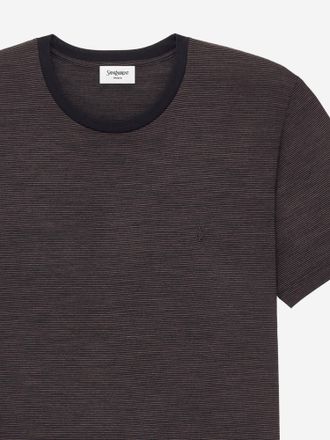 Saint Laurent Mens Wool T-Shirt Brown T-Shirts And Polos