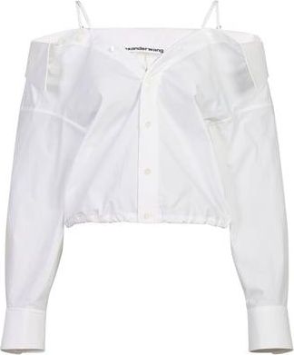 Alexander Wang Chemise unie &agrave; &eacute;paules d&eacute;nud&eacute;es en coton