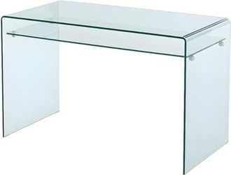 Vente-Unique Bureau STILEOS - 1 Niche - Verre trempé - avec Rangement