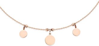 Dkeniz Dkeniz Anhänger mit Kette 925/- Sterling Silber rosévergoldet runde Plättchenkette