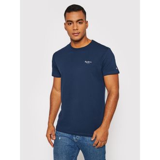 Pepe Jeans London T-Shirt Original Basic 3 N PM508212 Dunkelblau Slim Fit