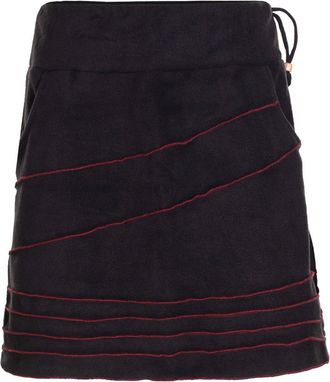 vishes Alternative Bekleidung - Thermorock Warmer Damen Winterrock kurz Minirock aus ECO-Fleece schwarz 44-46