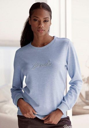 Bench Sweatshirt mit gl&auml;nzender Logostickerei, Loungewear