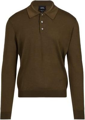 A.P.C. Pull col polo uni en laine
