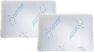 Vente-Unique Lot de 2 oreillers m&eacute;moire de forme anti acariens 60 x 40 cm PURFORM - SIRONA