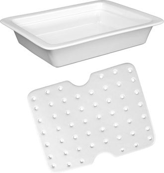 Holst Porzellan GN 1-2 65 SET 2 2-tlg. Fritaten-GN-Abtropfset Set 1/2 65 mm Weiß 26,5 x 32,5 x 6,5 cm 1 Set
