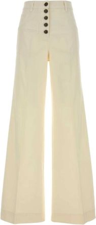 Etro Femme, Jeans, Blanc, Taille: W28 Jean &Eacute;vas&eacute; en Denim de Coton Stretch