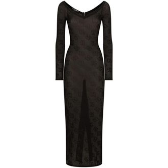 Dolce & Gabbana Jacquard Logo Etuikleid - - Dresses - Damen - Schwarzk - M