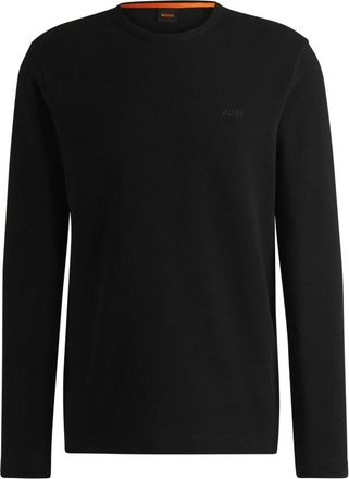 HUGO BOSS Homme, Pulls, Noir, Taille: XS Pull noir avec logo brod&eacute;