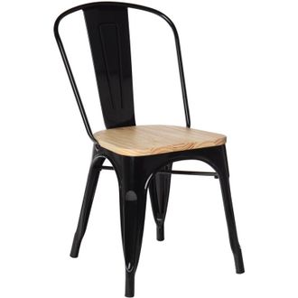 Sklum Chaise de salle &agrave; manger empilable Lix SKLUM Bois Naturel - Noir