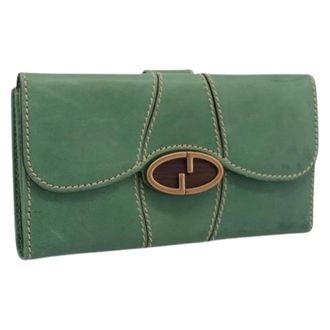 Gucci Portefeuille long vintage doccasion - Femme - Pre-owned - Vert - Taille: ONE Size