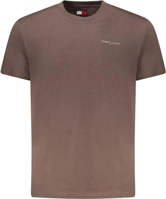 Tommy Hilfiger Homme, Tops, Brun, Taille: 2XL Cotton Crew Neck T-Shirt