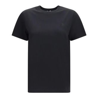 Balmain Jersey T-Shirt mit Stickerei - - Tops - Damen - Schwarzk - S