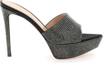 Gianvito Rossi Femme, Chaussures, Noir, Taille: 37 EU Mules &Eacute;l&eacute;gantes Crystal Tracey