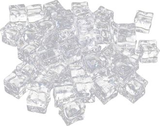 DOITOOL 100stücke Eiskunststoff Künstliche Eiswürfel Durchsichtige Acryl-eiswürfel Wiederverwendbare Foto-Requisiten Für Food-Fotografie Dekorationszwecke