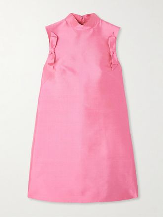 Valentino Garavani Minikleid Aus Seiden-twill Mit Schleifen - Pink