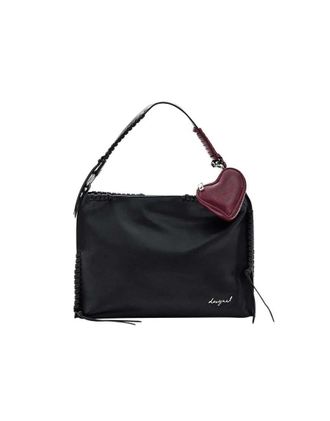 Desigual breloque coeur pour sac moyenne taille noire