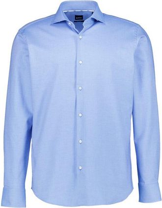 HUGO BOSS Herren Hemd blau Baumwoll-Stretch