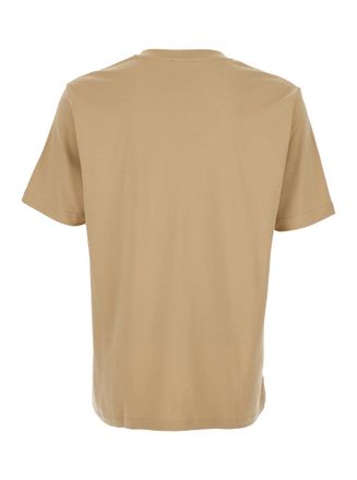 Diesel Mens T-Shirt T-Adjust-Met Beige Cotton T-Shirts And Polos
