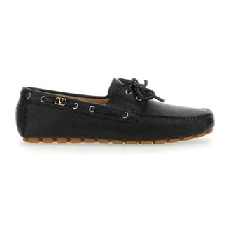 Valentino Garavani Leather Loafers - - Shoes - Herren - Schwarzk - 40 1/2 EU