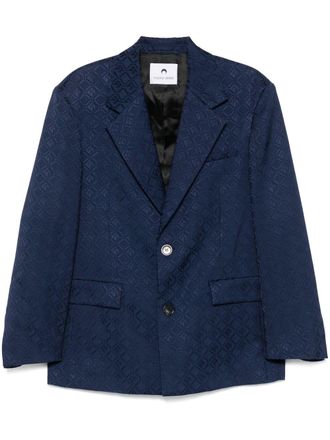 Marine Serre blazer Moon Diamond en jacquard - Bleu