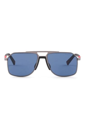 Prada Linea Rossa Sonnenbrille mit Metallgestell - Grau