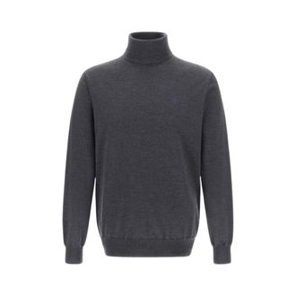 Roberto Cavalli Homme, Pulls, Gris, Taille: 2XL Pull à col roulé gris foncé Made in Italy