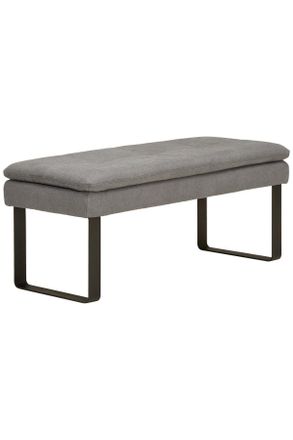 Novel Hockerbank, Grau, Metall, Textil, Uni, 123x53x55 cm, Fu&szlig;auswahl, Stoffauswahl, Esszimmer, B&auml;nke, Sitzb&auml;nke