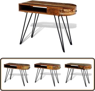 vidaXL Vidaxl - Schreibtisch Altholz Massiv mit Eisenbeinen - Altholzmöbel - Vintage Schreibtisch - Retro Schreibtisch - Holz Schreibtisch - Industriel Stil