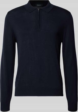 Maerz Strickpullover aus Schurwolle mit Polokragen