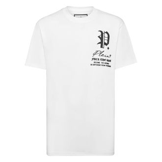 Philipp Plein Homme, Tops, Blanc, Taille: 3XL Le T-Shirt Gothique