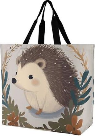 Generic Adorable Petit H&eacute;risson Sac Cabas Pliable Sacs De Courses D&eacute;contract&eacute; Sac A Main Femmes Pour Quotidienne Shopping Gym