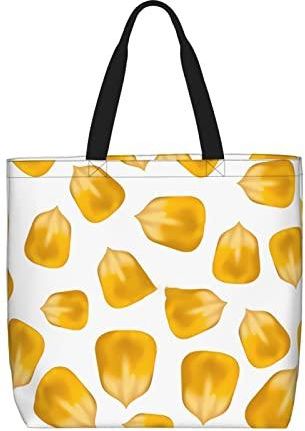 Generic Sac De Courses Motif D&Eacute;pis De Ma&iuml;s Frais Et M&ucirc;rs Sac Fourre-Tout En Toile Personnaliser R&eacute;utilisable Sacs En Toile Pour Femmes, Pour Tous Les Jours, F