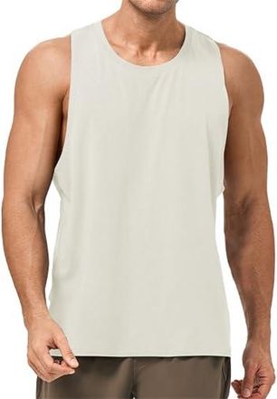 Generic DENGJIAMY D&eacute;bardeurs unis pour homme - T-shirt de sport d&eacute;t&eacute; &agrave; col rond - Haut de plage d&eacute;contract&eacute; athl&eacute;tique - Musculation musculaire - T-shirt sans