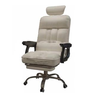 Generic Ergonomischer B&uuml;rostuhl, Hochlehner mit Verstellbarer R&uuml;ckenlehne (90&deg;-150&deg;), Armlehnen und Fu&szlig;pedal, Leder-Schreibtischstuhl