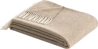 Bugatti Wolldecke 150x200 cm - Merinowolle & Cashmere, hochwertig und kuschelweich, Merinodecke beige einfarbig